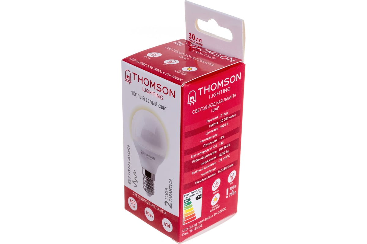 Светодиодная лампа THOMSON LED GLOBE 10W 800Lm E14 3000K TH-B2035 ...