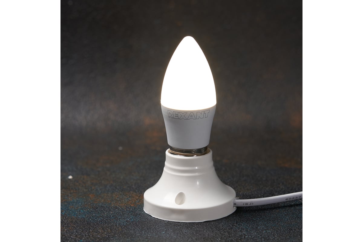 Светодиодная лампа REXANT Свеча 9,5 Вт E27 903 лм 4000 K нейтральный свет 604-026 - выгодная ...