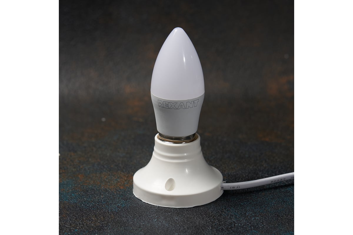 Светодиодная лампа REXANT Свеча 9,5 Вт E27 903 лм 4000 K нейтральный свет 604-026 - выгодная ...