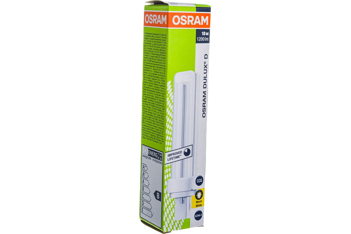 Компактная люминесцентная неинтегрированная лампа Osram DULUX D 18W/830 ...
