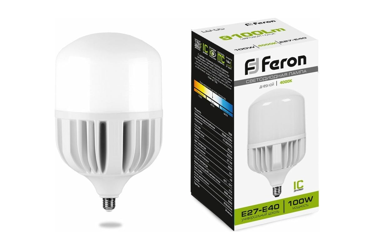 Светодиодная лампа FERON LB-65 E27-E40 100W 4000K 38219 - выгодная цена ...