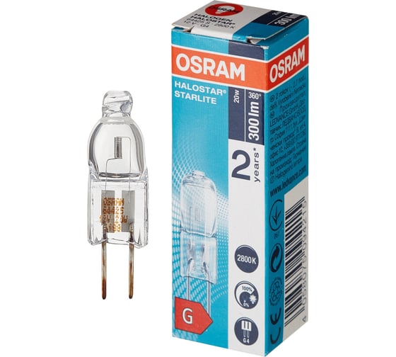 Капсульная галогенная лампа OSRAM HALOSTAR STARLITE 64425 S 20W 12V G4 ...