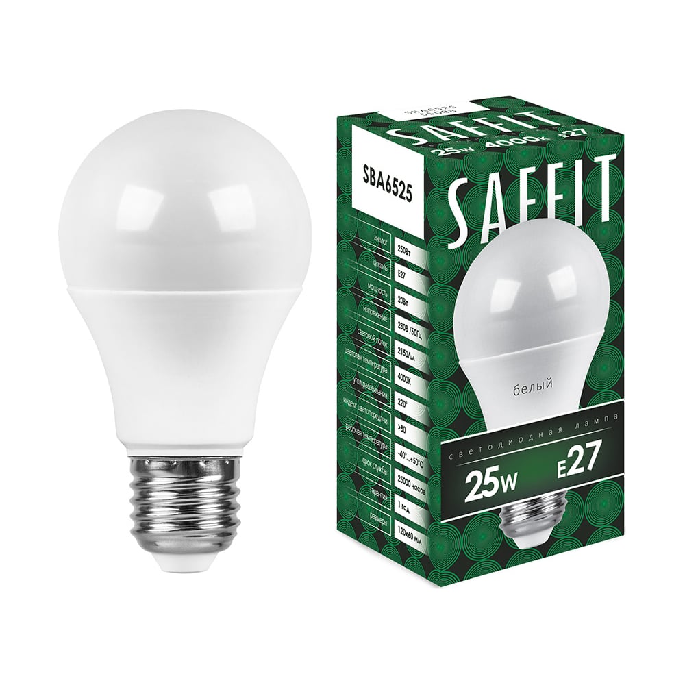 Светодиодная лампа SAFFIT 25W 230V E27 4000K, SBA6525 55088 - выгодная ...