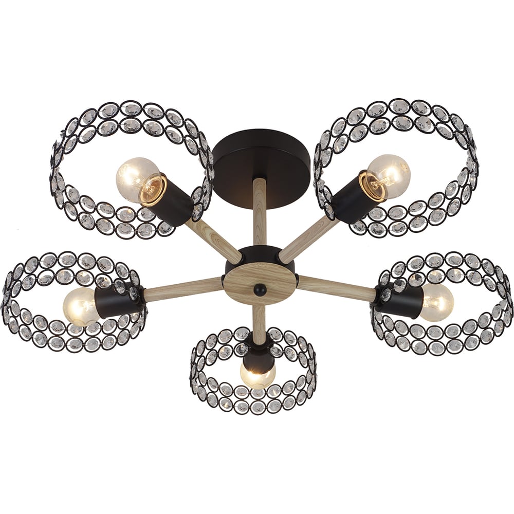 Светильник на штанге ESCADA 679/5P E27*60W Black/Wood 679/5P Black ...