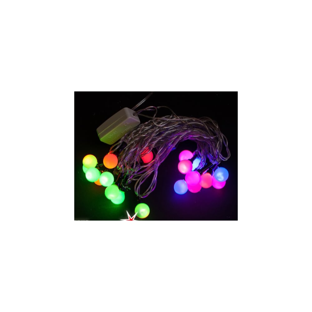 Светодиоды MOROZCO Шары RGB 20 ламп 3х-цветные с коннектором Э231806 ...