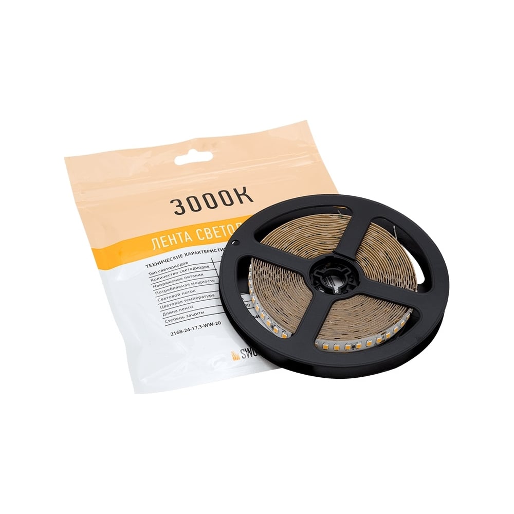 Светодиодная лента SWG SMD 2835, 168 LED/м, 17,3 Вт/м, 24В , IP20 ...