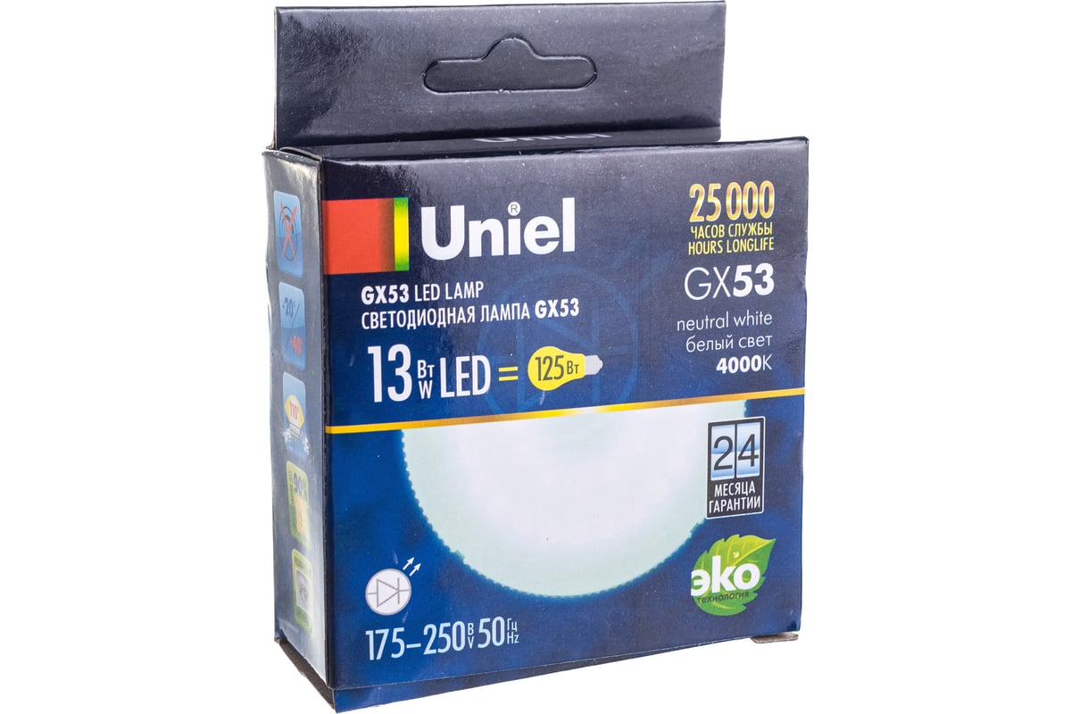 Светодиодная лампа Uniel LED-GX53-13W/NW/GX53/FR PLZ01WH матовая UL ...