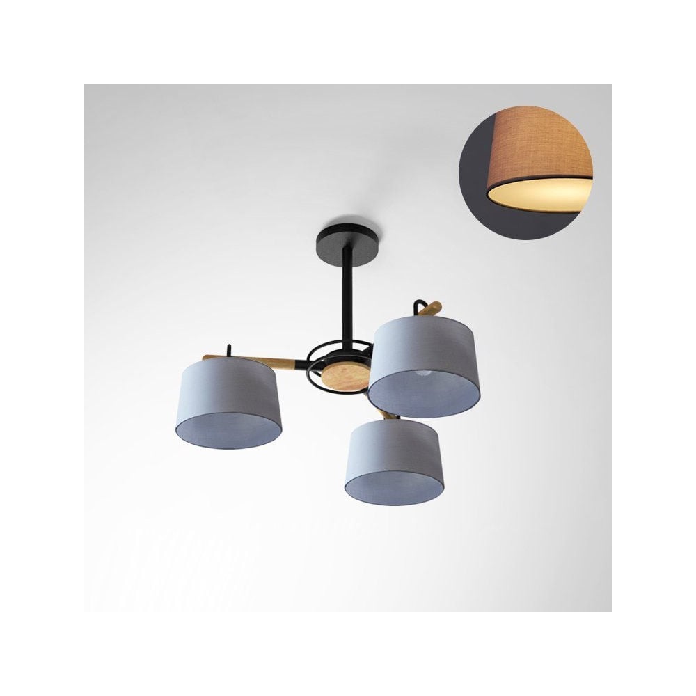 Потолочная люстра на штанге IMPERIUMLOFT EVEN 3 Gray 178366-26 ...