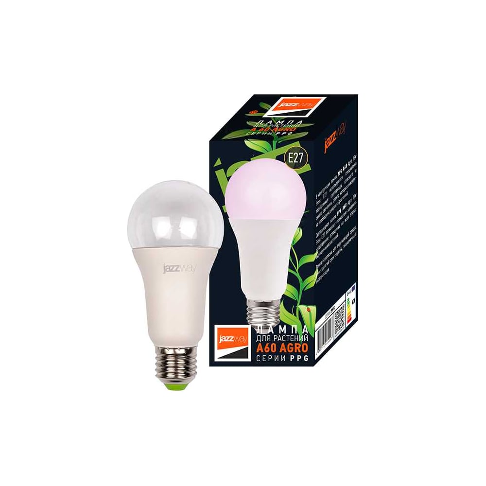 Светодиодная лампа Jazzway для растений PPG A60 Agro 15Вт CLEAR E27 IP20 5049444 - выгодная цена ...