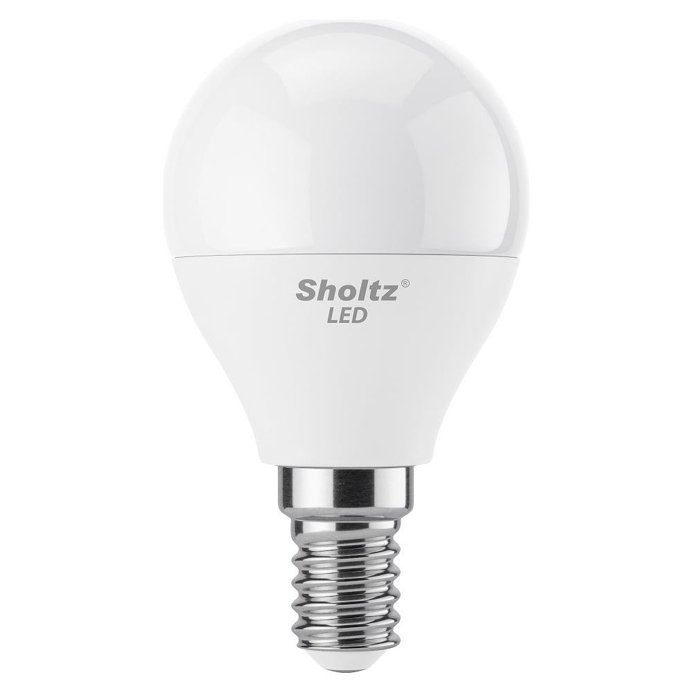 Комплект из 5 светодиодных ламп Sholtz шар 5Вт E14 2700К G45 220-240В ...
