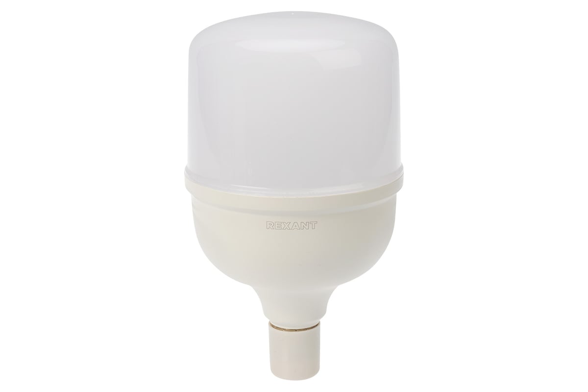 Светодиодная высокомощная лампа REXANT, 50Вт E27 с переходником на E40 4750лм 6500K холодный ...