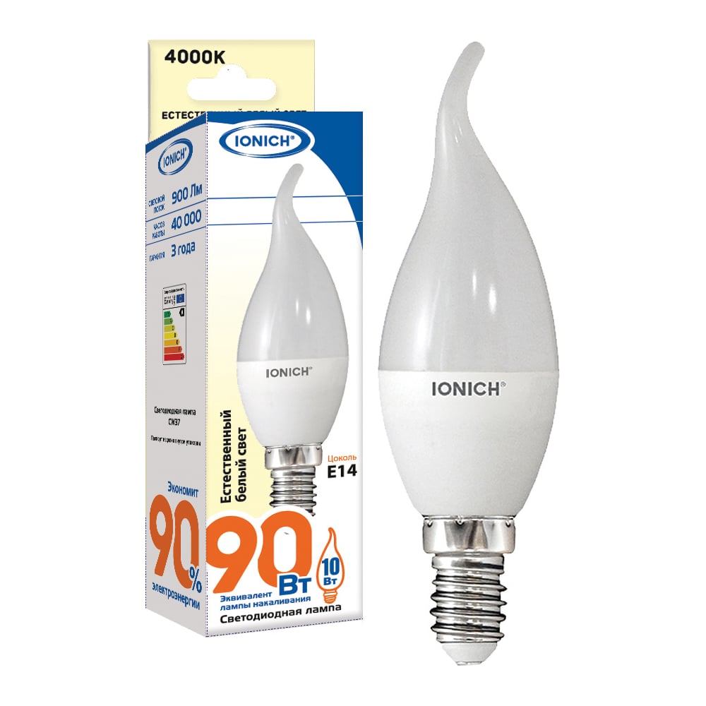 Лампа IONICH ILED-SMD2835-CW37-10-900-230-4-E14 1553 - выгодная цена ...