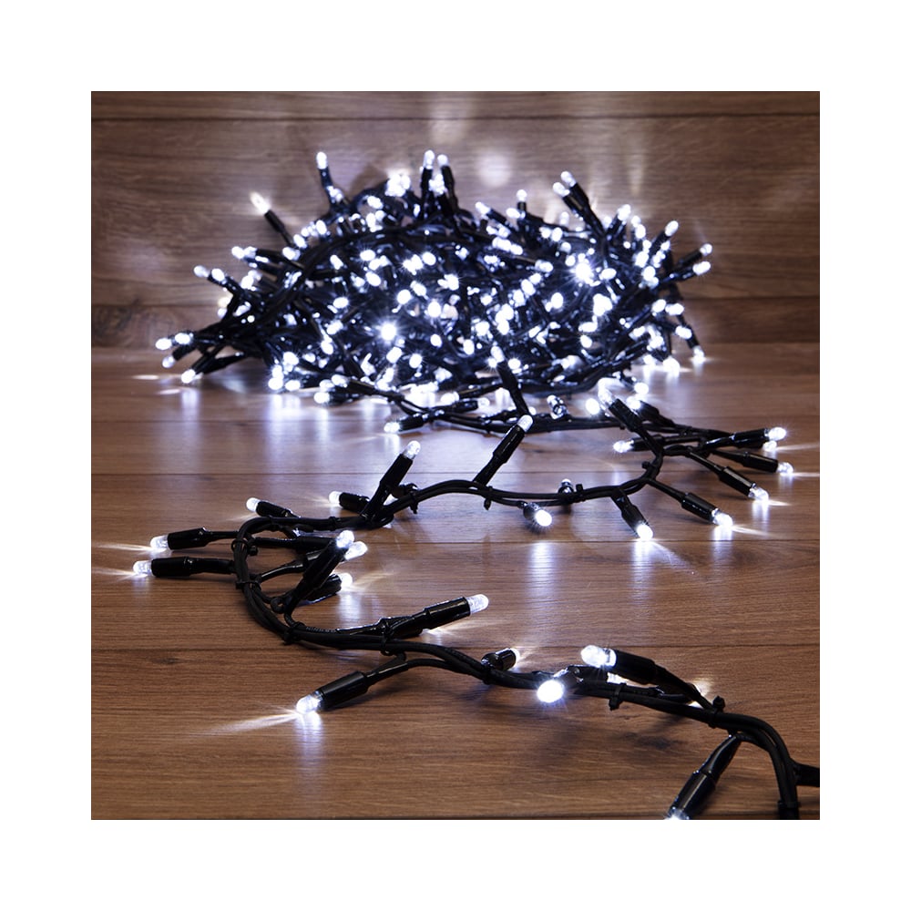 Гирлянда Кластер, Neon-Night 10м, 400 LED белый, черный каучук, IP67 ...