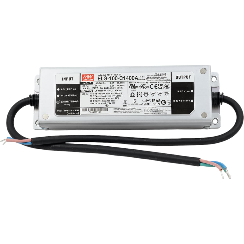 LED-драйвер Mean Well ELG-100-C1400A-3Y AC-DC 100.8Вт Т02600731 ...