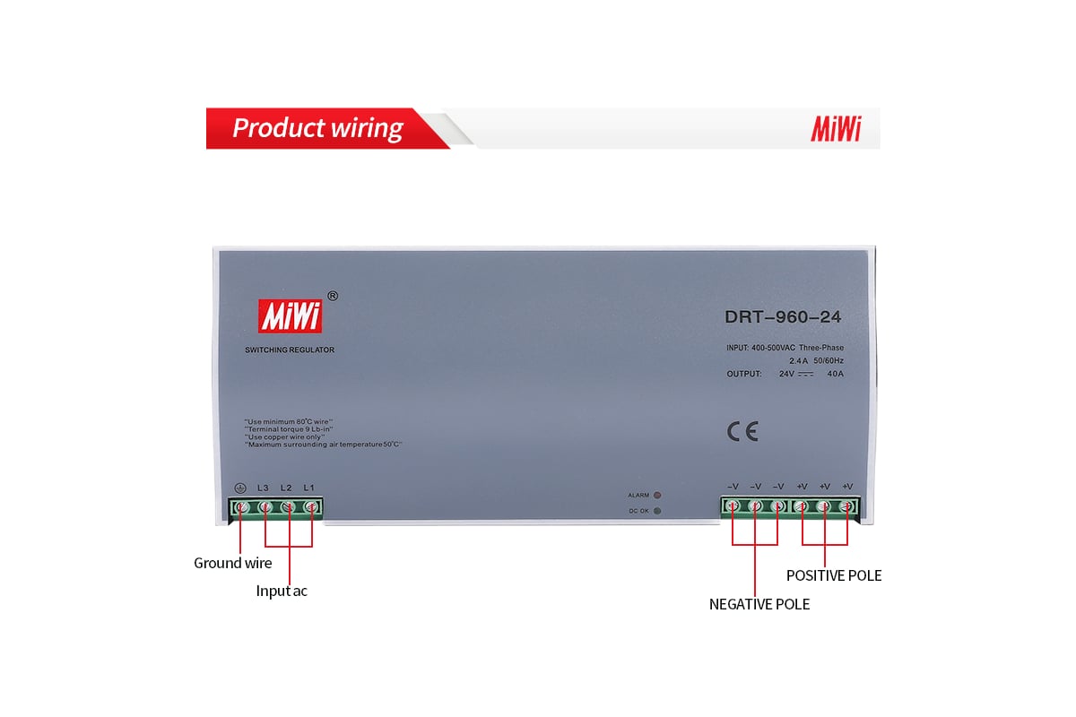 Блок питания MIWI на DIN-рейку DRT-960-24 - выгодная цена, отзывы ...