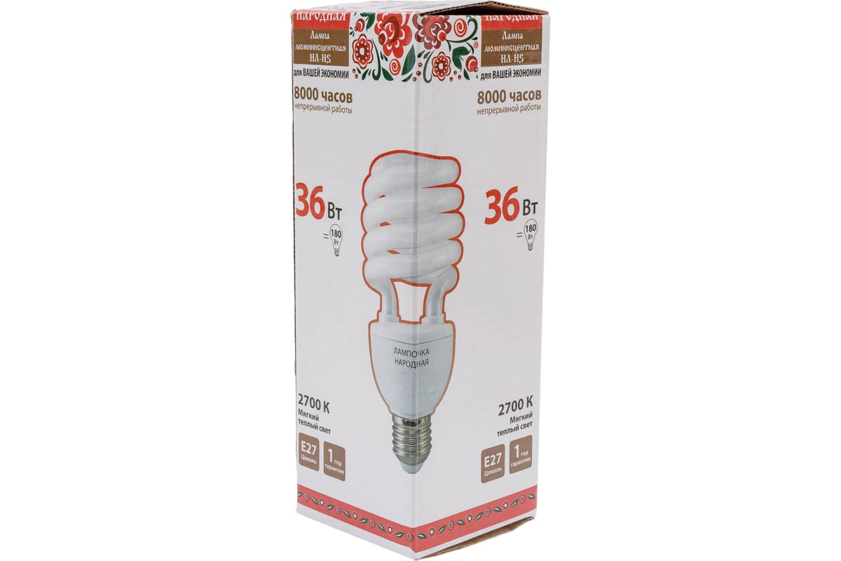Люминесцентная лампа TDM НЛ-HS-36 Вт-2700 К–Е27 SQ0347-0031 - выгодная ...
