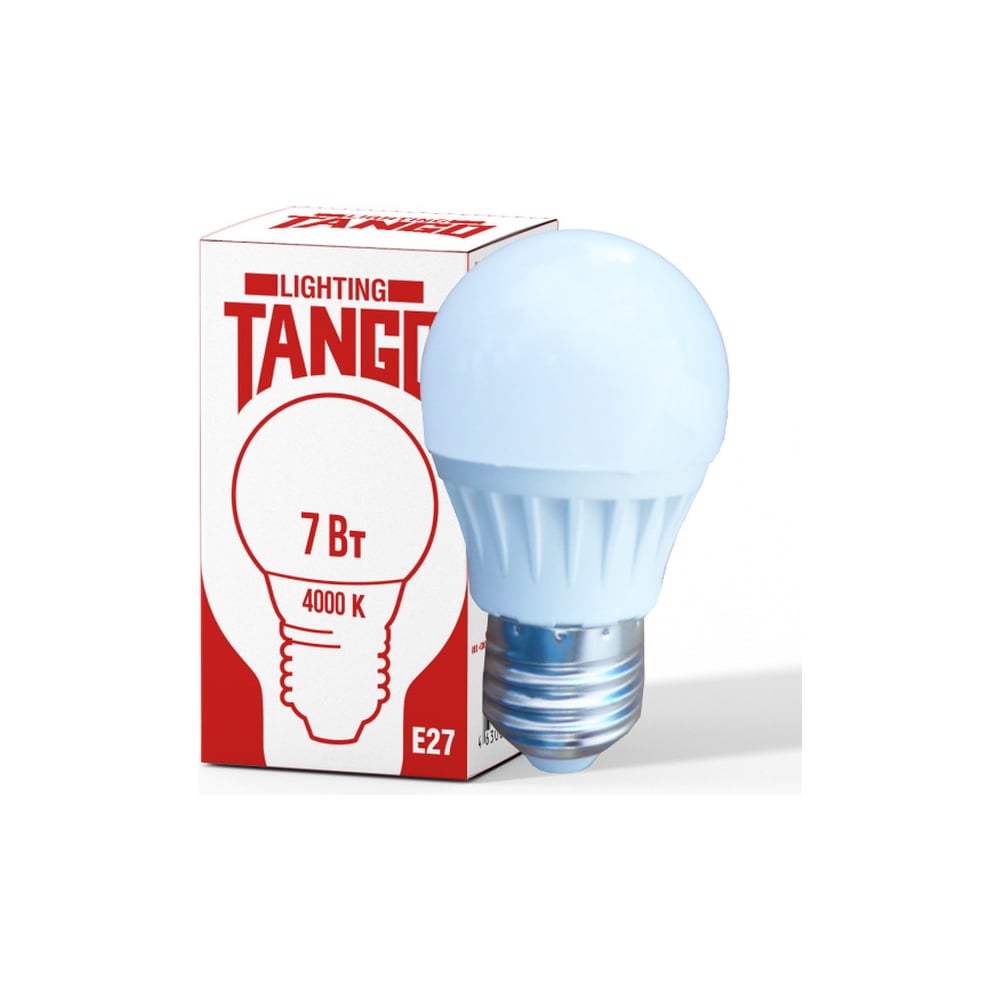 Светодиодная лампа TANGO 7W E27 шарик 4000K 220V LED G45-7W-E27-W 1003962 - выгодная цена ...