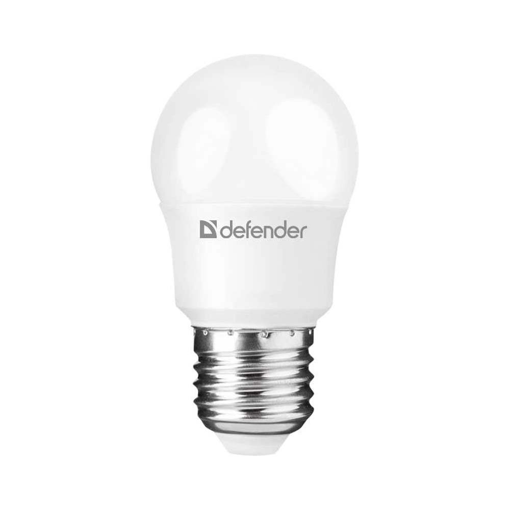 Светодиодная лампочка DEFENDER P45-10W-840-E27 шар, нейтральный белый ...