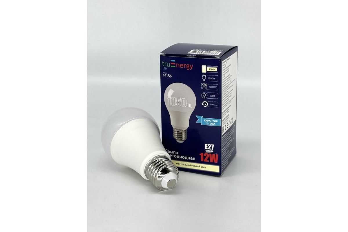 Лампа светодиодная truEnergy 12W A60 (груша) E27 4000K 1050Lm 14156 ...
