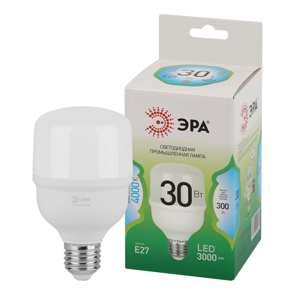 Лампа светодиодная ЭРА GREEN LINE LED POWER T7030W840E27 GL Е27 30 Вт ...