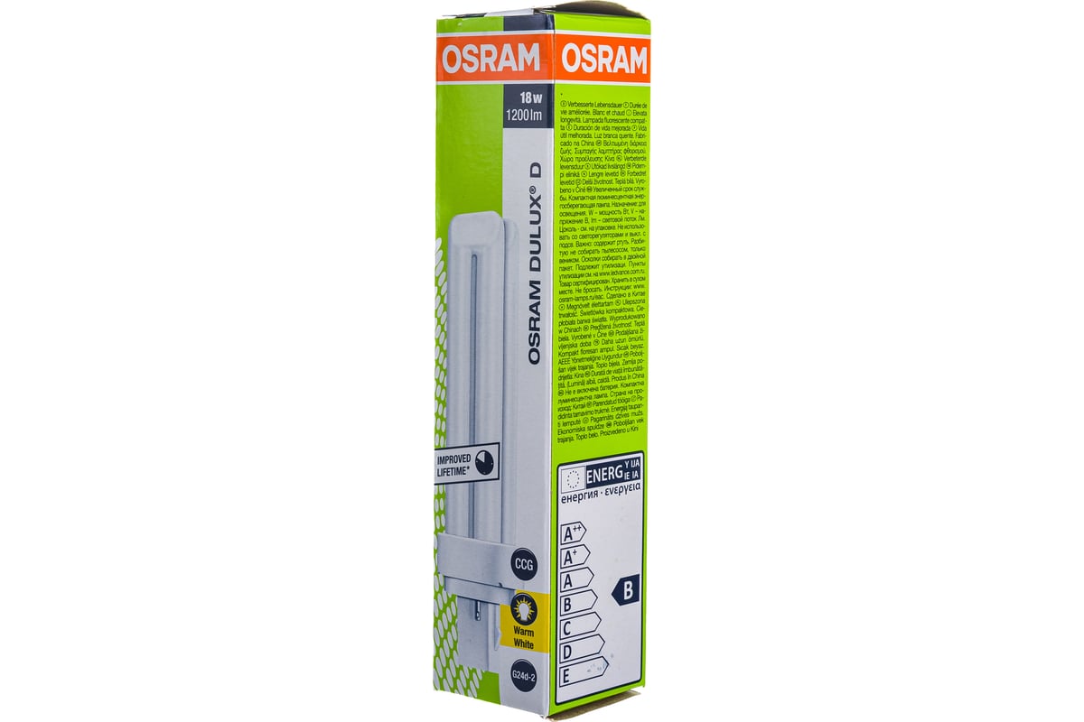 Компактная люминесцентная неинтегрированная лампа Osram DULUX D 18W/830 ...
