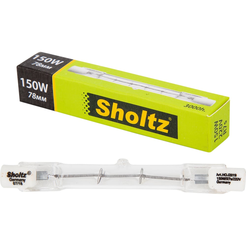 Галогенная лампа Sholtz 150Вт 220В R7s 2800К J78мм стекло DIMM HOJ2019 ...