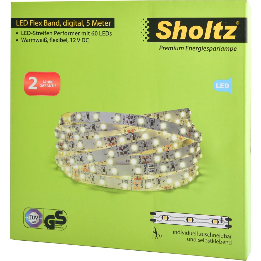 Светодиодная лента Sholtz 4,8Вт/м 12В 4200К 5м пластик LSO5204 ...