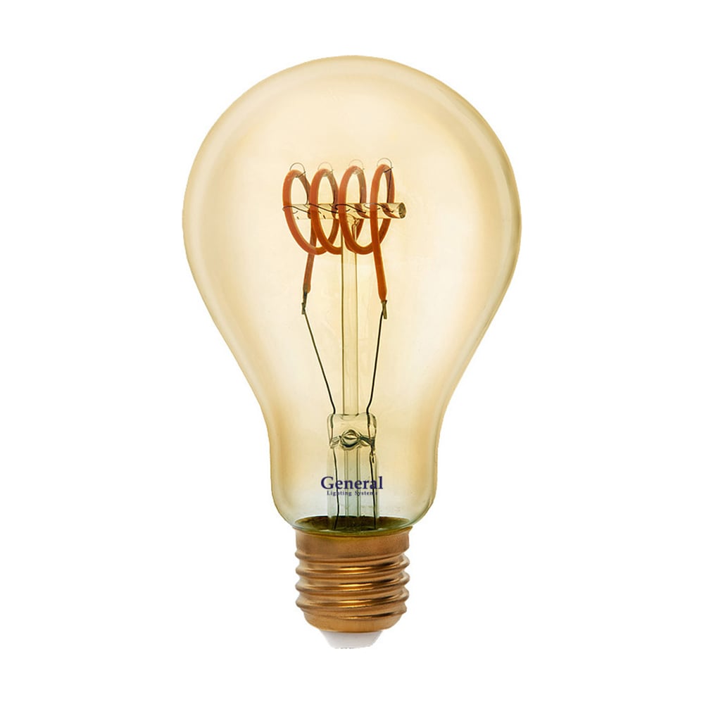 Светодиодная лампа General Lighting Systems Филамент прозрачный золотой ...