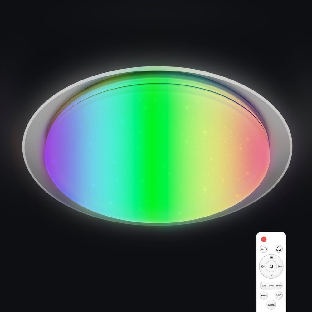 Светодиодный потолочный диммируемый светильник SATURN с Алисой RGB 60Вт ...
