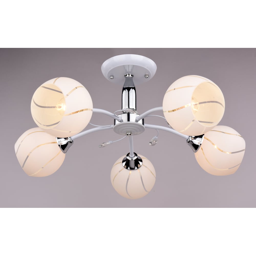 Люстра РОССВЕТ 5х60ВтхE27 РС20076 WT+CR/5C - выгодная цена, отзывы, характеристики, фото ...