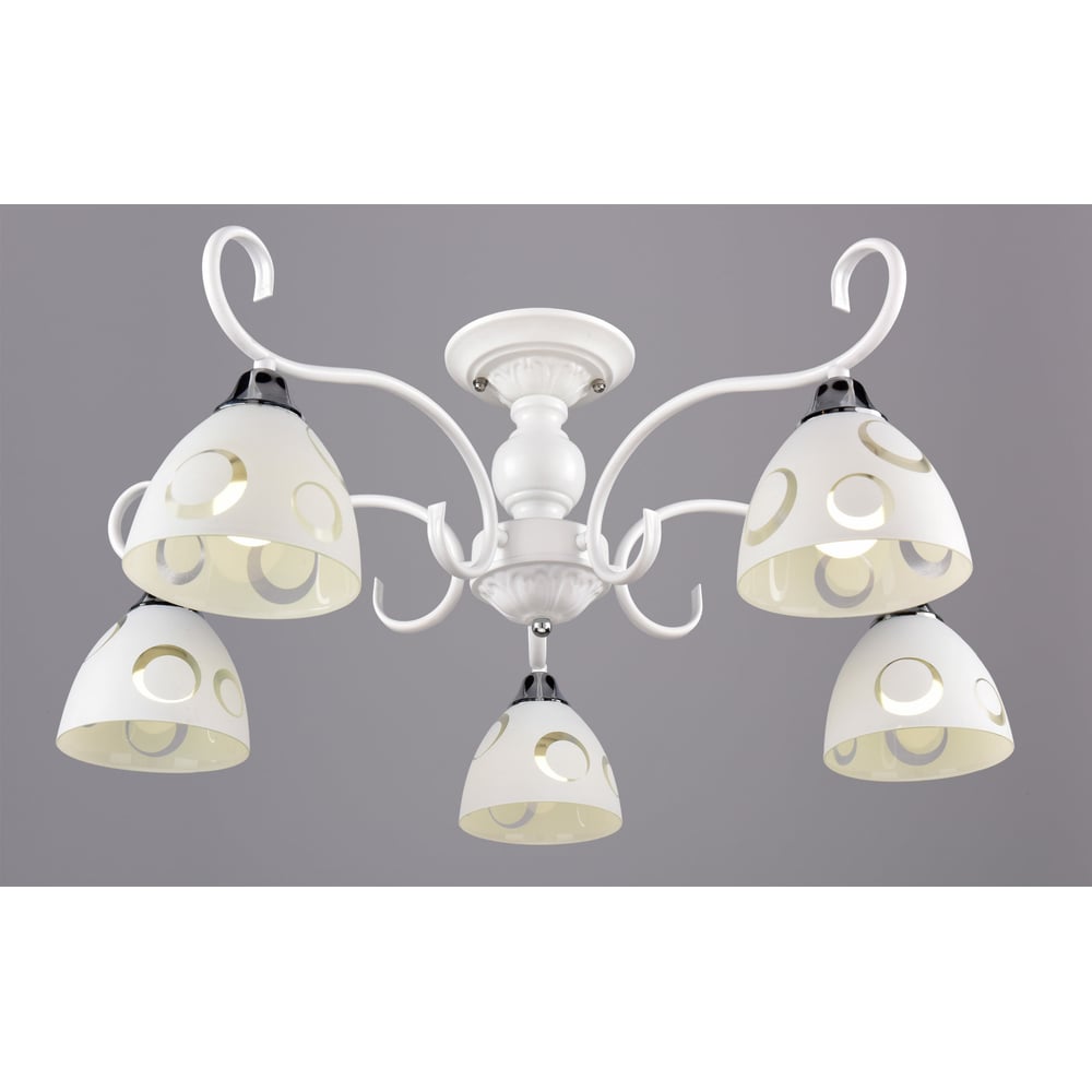 Потолочная люстра РОССВЕТ 5х60ВтхE27 РС20974 WT+CR/5C - выгодная цена, отзывы, характеристики ...