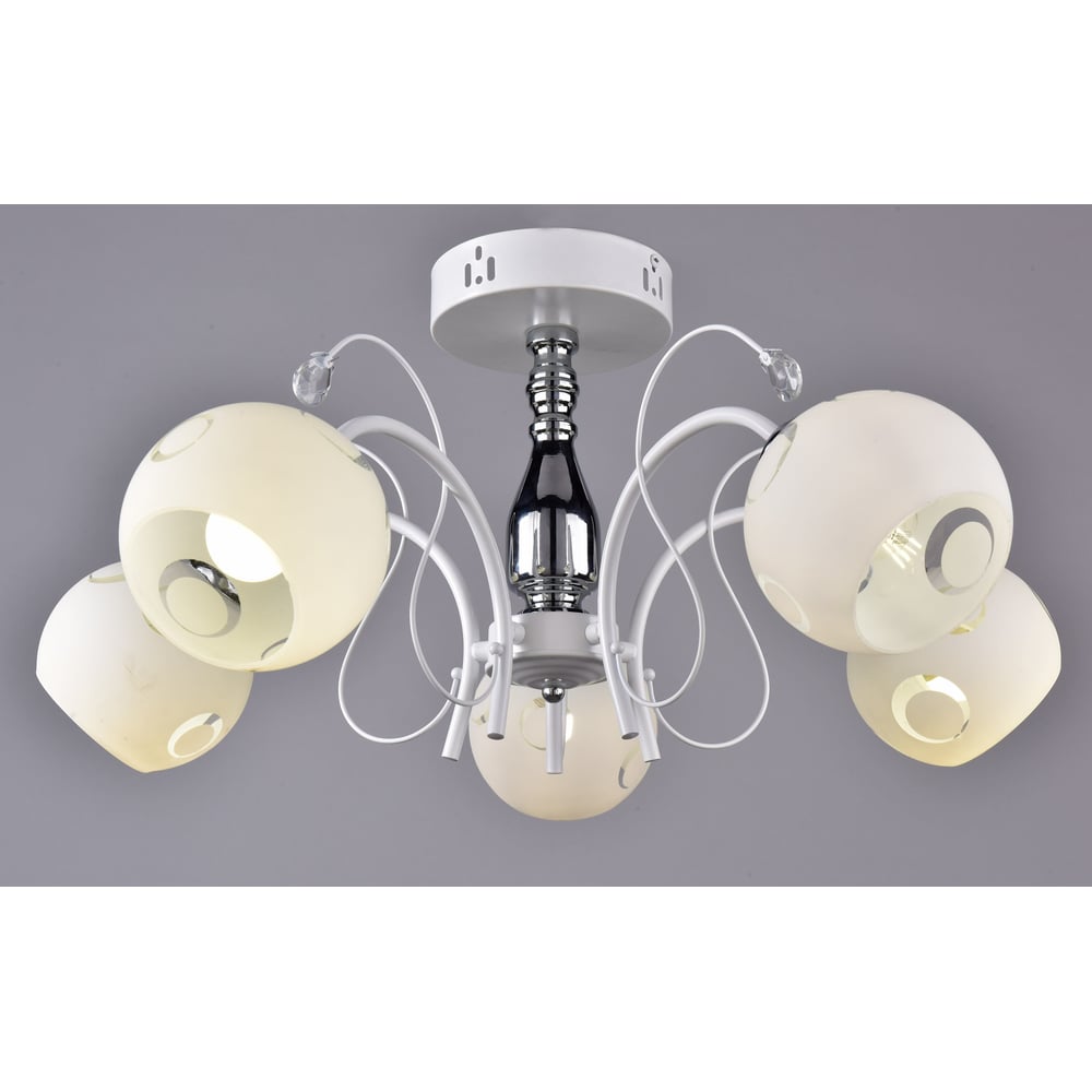 Потолочная люстра РОССВЕТ 5*60Вт*E27 РС21539 WT+CR/5C - выгодная цена, отзывы, характеристики ...