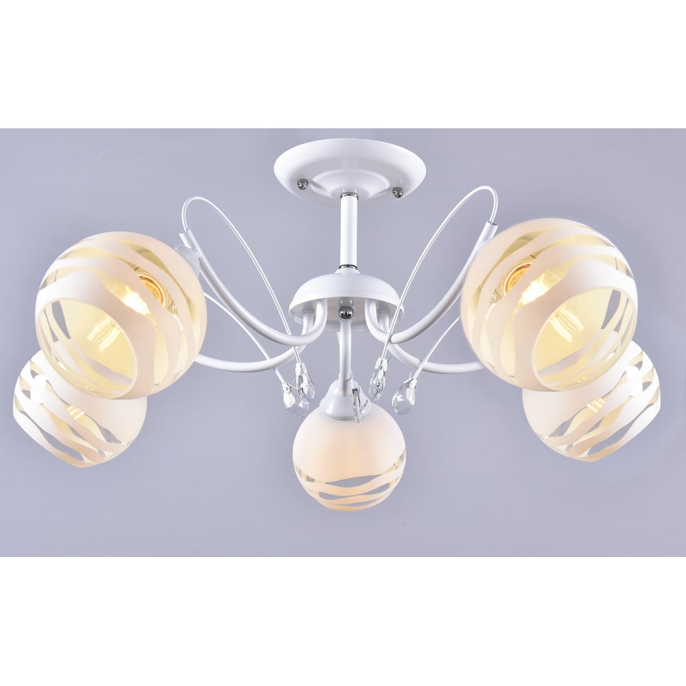 Потолочная люстра РОССВЕТ 5х60ВтхE27 РС22093 WT+CR/5C - выгодная цена, отзывы, характеристики ...