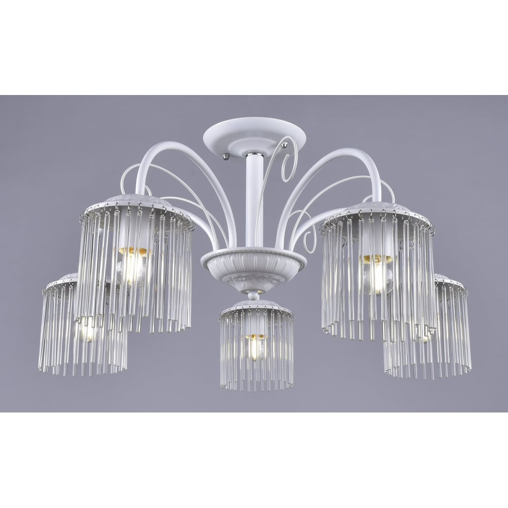 Потолочная люстра РОССВЕТ 5*60Вт*E27 РС21076 WT+CR/5C - выгодная цена, отзывы, характеристики ...