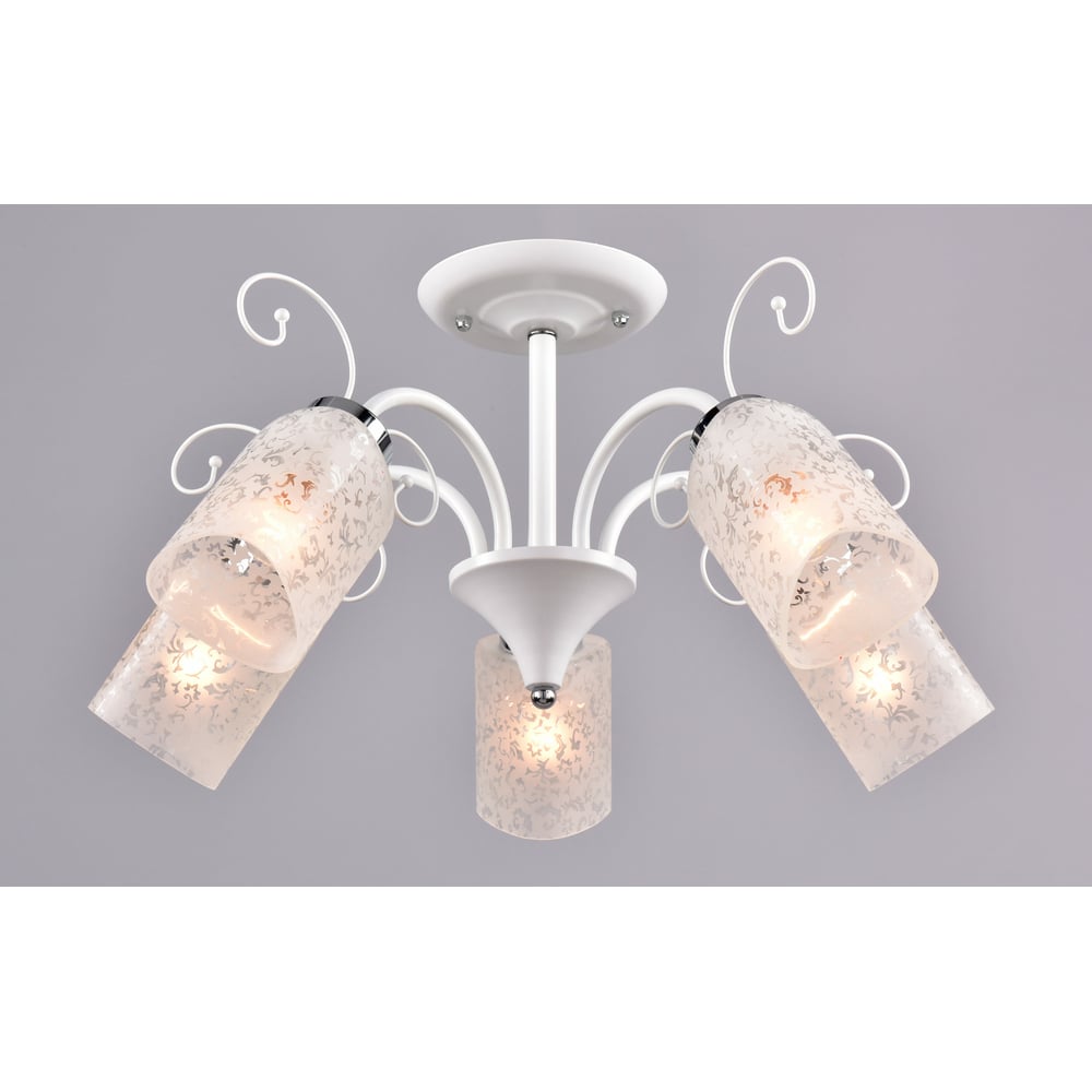 Потолочная люстра РОССВЕТ 5*60Вт*E27 РС20994 WT+CR/5C - выгодная цена, отзывы, характеристики ...