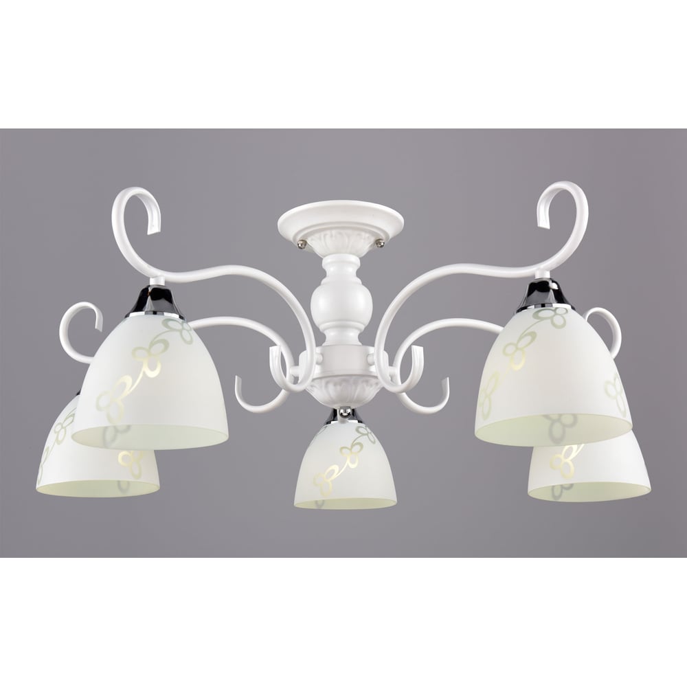 Потолочная люстра РОССВЕТ 5*60Вт*E27 РС20975 WT+CR/5C - выгодная цена, отзывы, характеристики ...