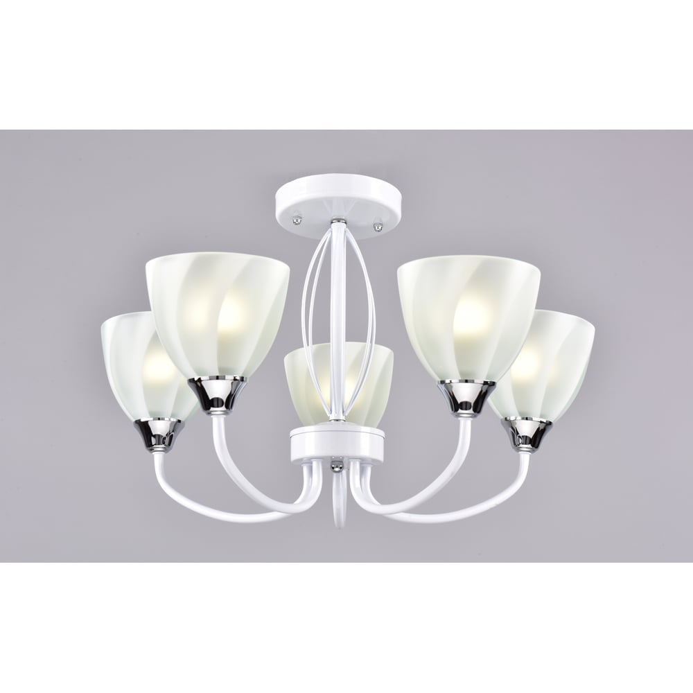 Потолочная люстра РОССВЕТ 5*60Вт*E27 РС20923 WT+CR/5C - выгодная цена, отзывы, характеристики ...