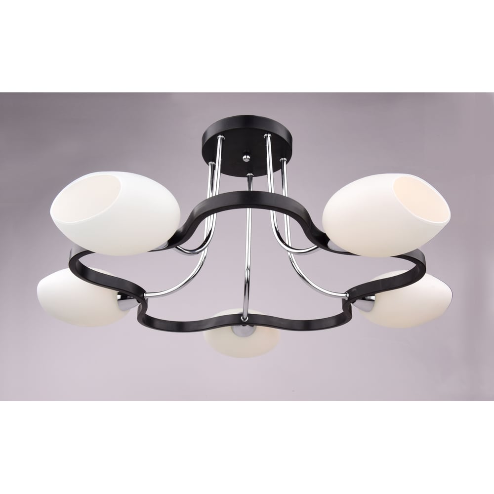 Люстра РОССВЕТ 5х60ВтхE14 РС19280 BK+CR/5C - выгодная цена, отзывы, характеристики, фото ...