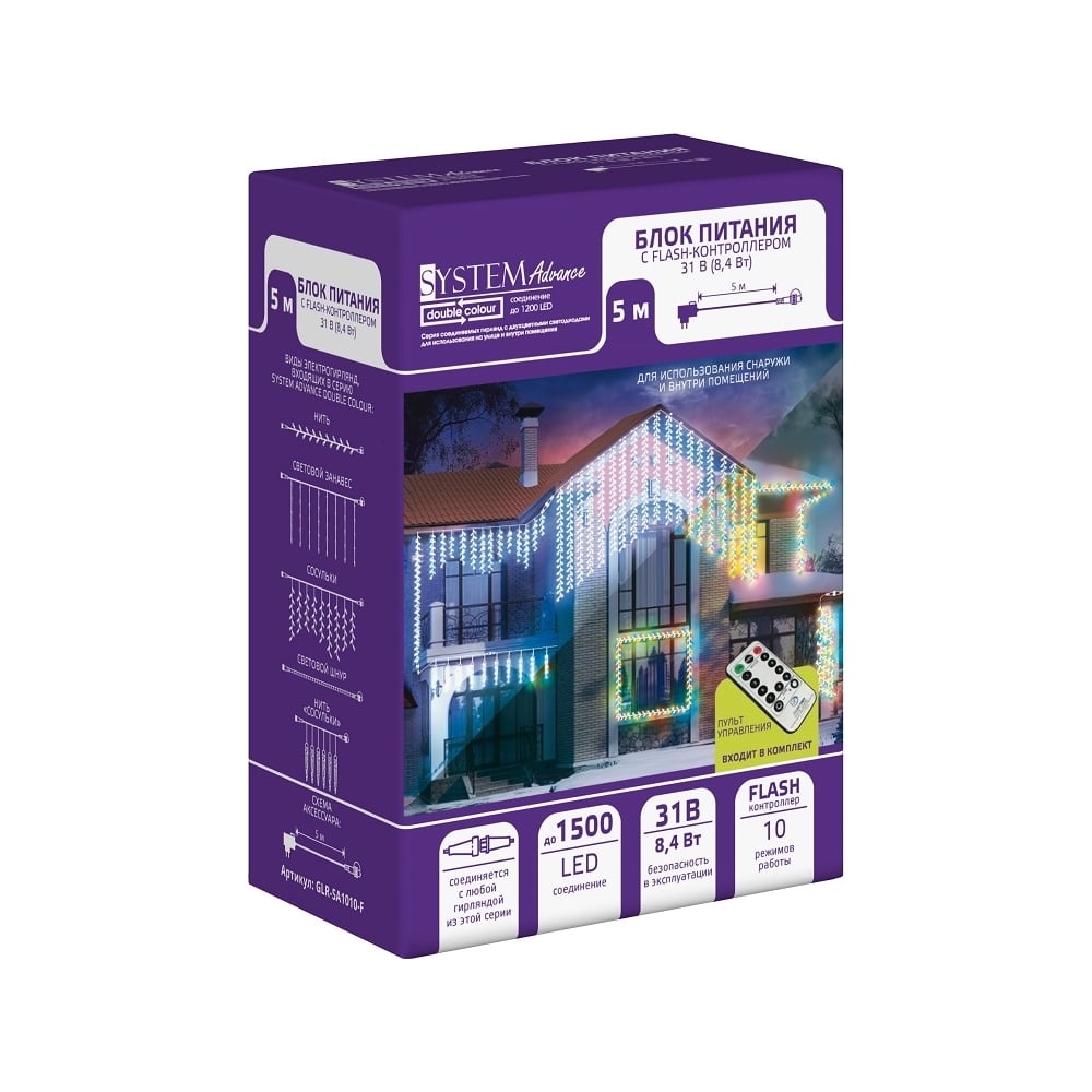 Блок питания GLOS 31 В (8,4 Вт) с flash-контроллером, 5 м. GLR-SA1010-F ...