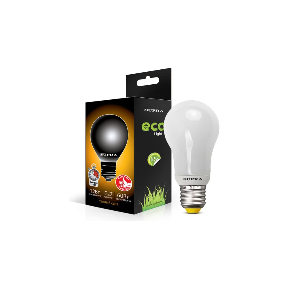 Энергосберегающая лампа Supra SL-G-12/2700/Е27 - выгодная цена, отзывы ...