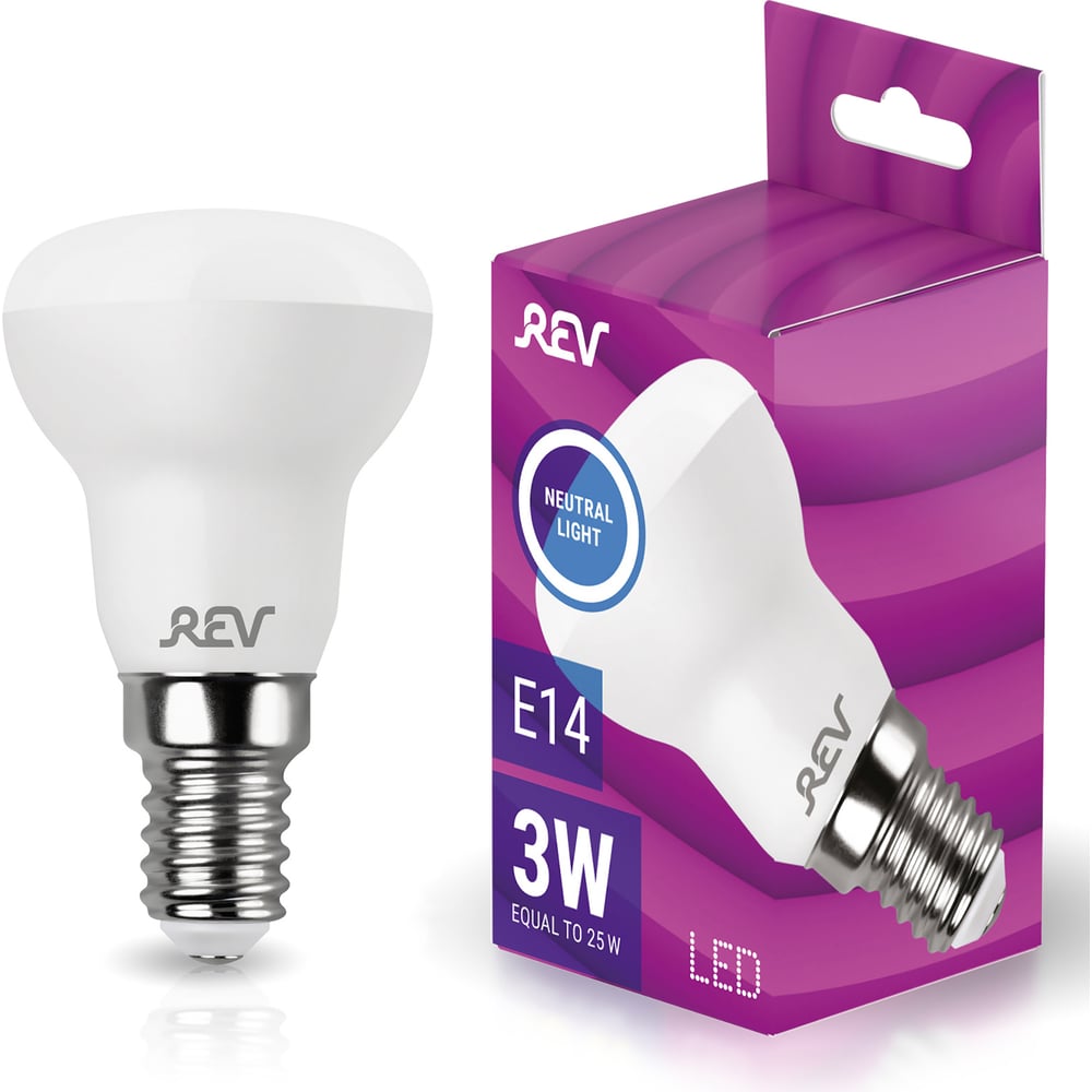 Светодиодная лампа REV, LED R39 Е14 3W, 4000K, холодный свет 32362 4 ...