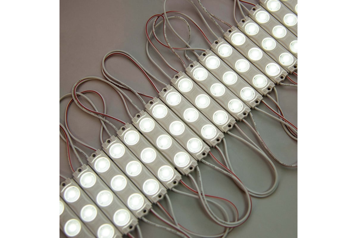 Светодиодный модуль ELF 3smd диод 2835, с линзой, 160гр.,12В, ip 65 ...