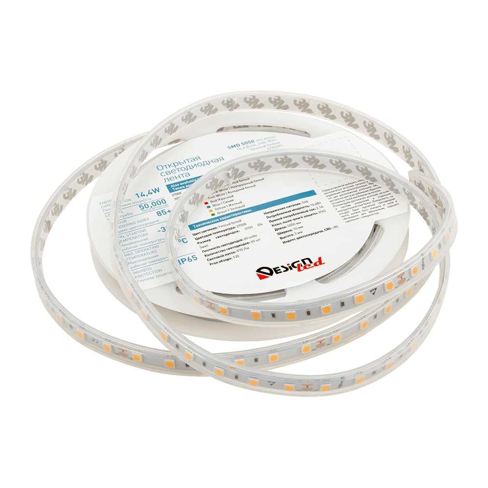 Светодиодная лента DesignLed DSG 5050 WW 60L-V24-IP65, 2700 K, 300 LED ...