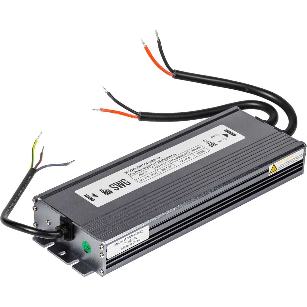 Влагозащитный, блок питания SWG Mini al tpw, 600 w 12v, MTPW-600-12 ...