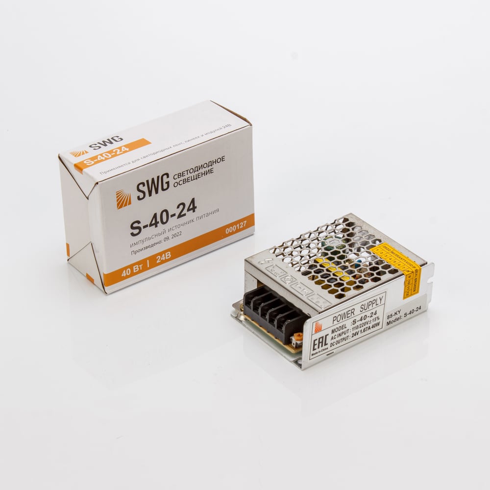 Блоки питания сетка SWG 40 w, 24v, S-40-24 - выгодная цена, отзывы ...