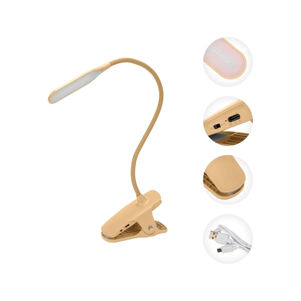 Настольный светильник REXANT Click 4Вт, LED, 4000К, диммируемый 3 ступени, заряжаемый, на ...