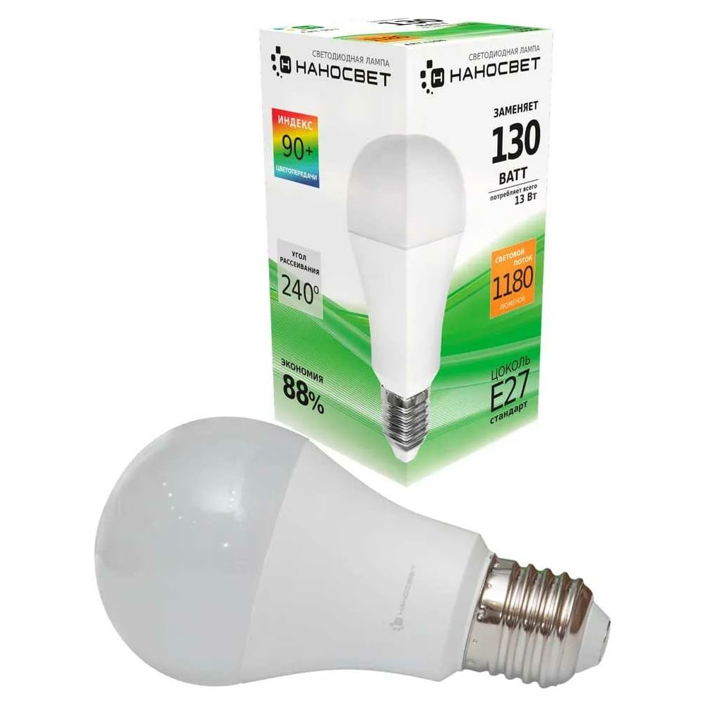 Светодиодная лампа НАНОСВЕТ LC-GLS-14/E27/930, 14Вт, А60, E27, 240 град ...