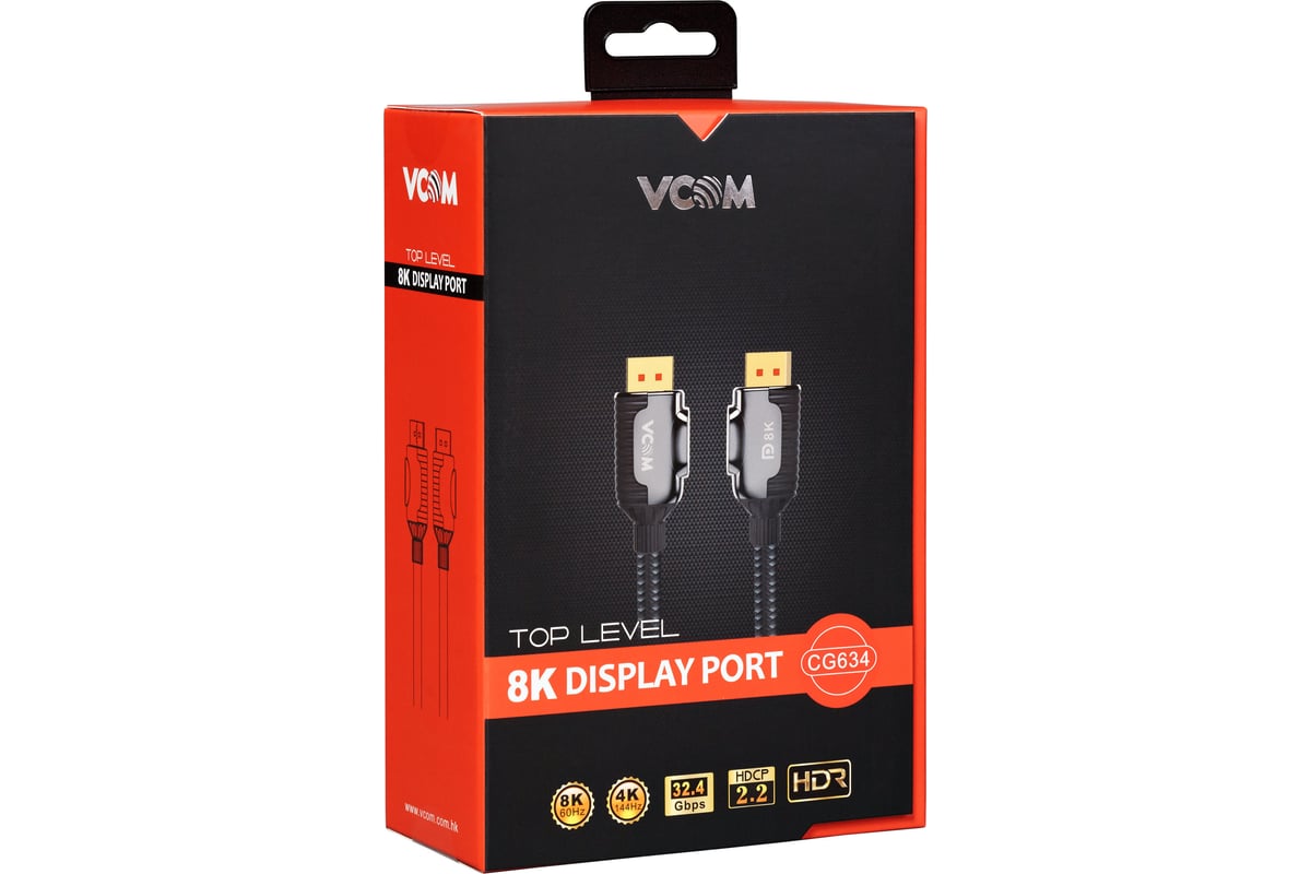 Соединительный кабель VCOM displayport v1.4, 8k 60hz, 1.5m, медь CG634 ...