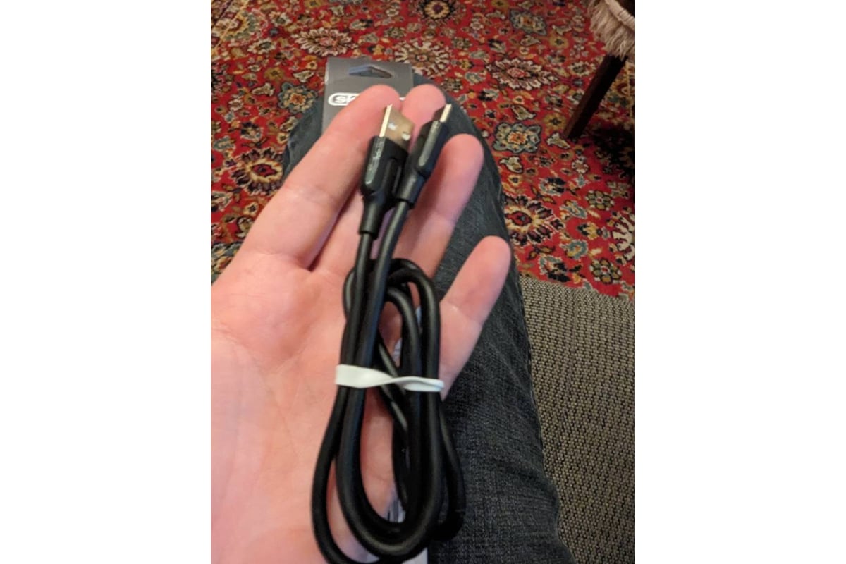 Кабель Skyway Usb Type C 6 5А быстрая зарядка 1м черный в коробке