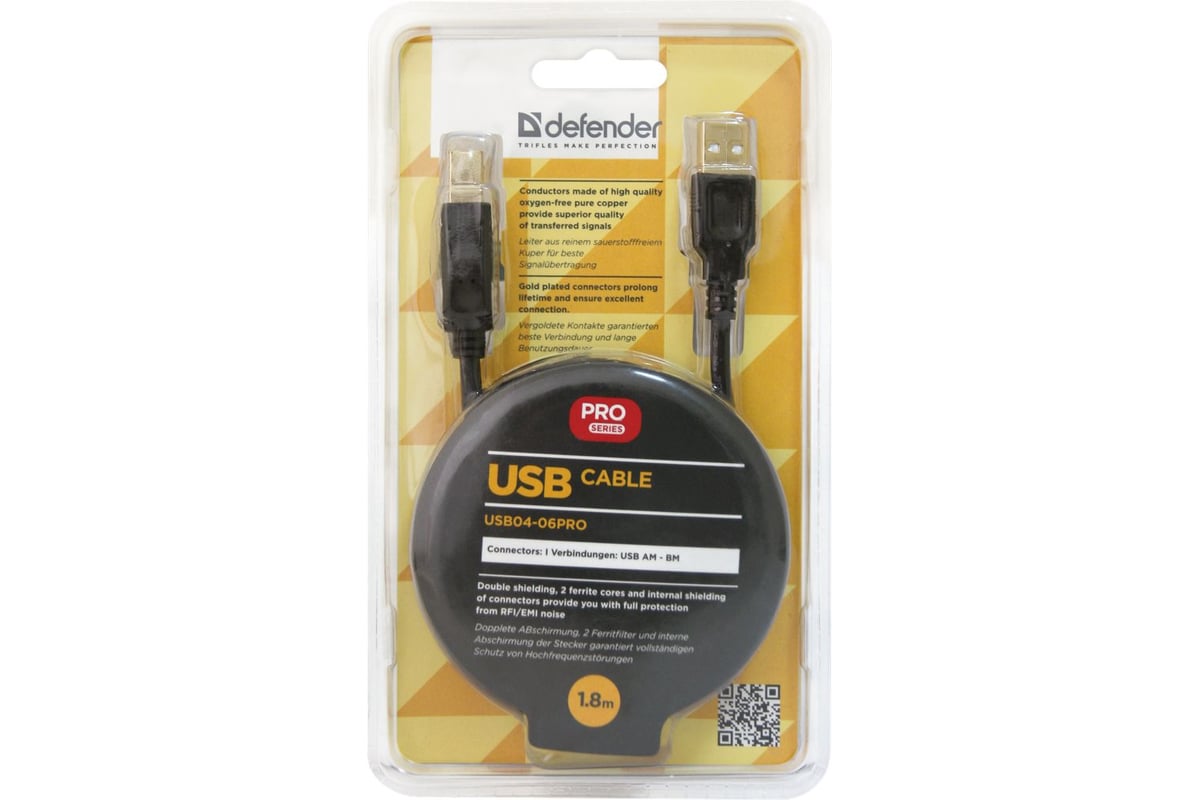 Usb кабель Defender Usb04 06pro Usb2 0 Am Bm 1 8м 87430 выгодная цена отзывы характеристики
